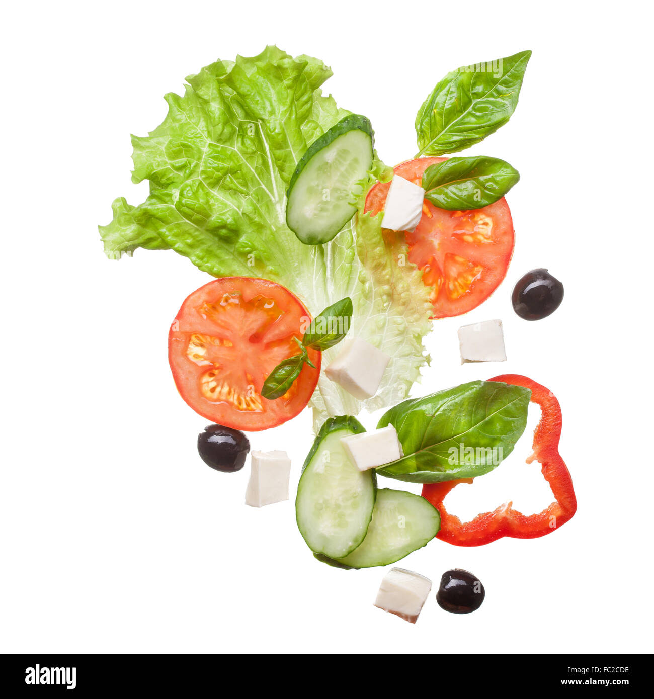 salad isolated in white, top view Stock Photo - Alamy
