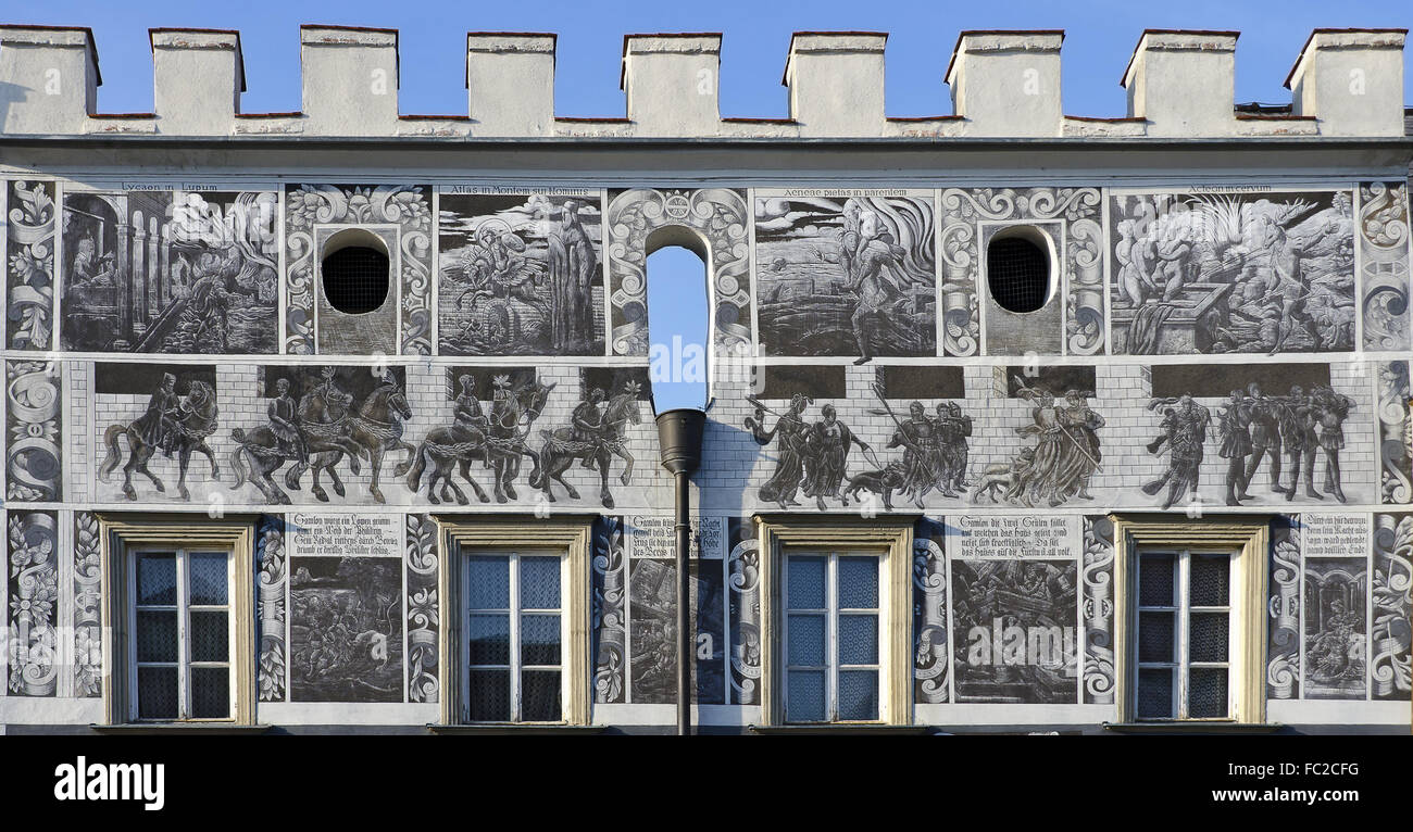 commercial house with renaissance front Stock Photo - Alamy