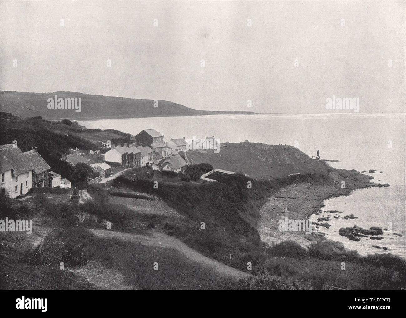 COVERACK. The cove and village. Cornwall, antique print 1895 Stock ...