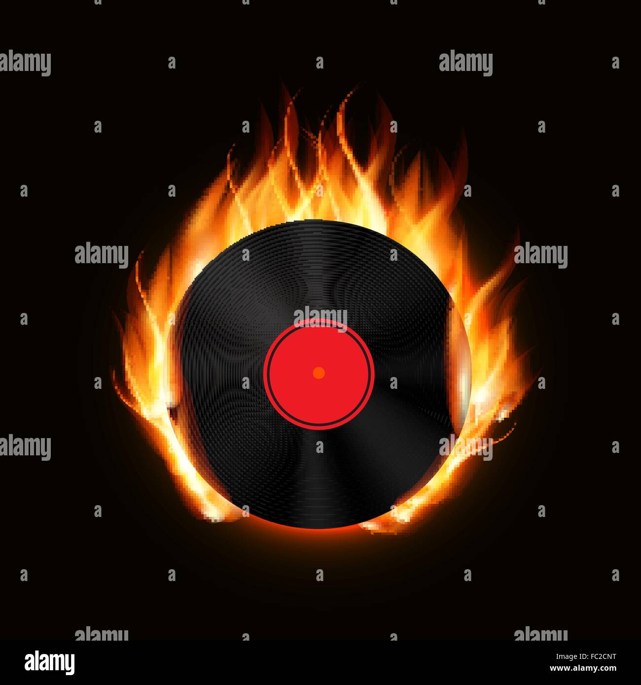 Abstract Music Background with Fire Vector Illustration Stock Vector ...