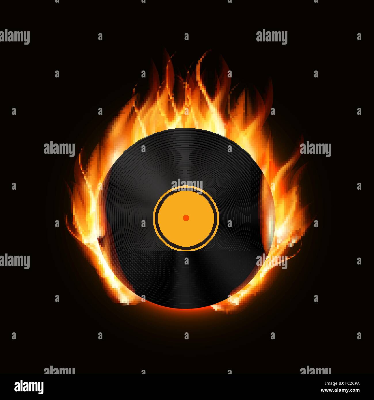 Abstract Music Background with Fire Vector Illustration Stock Vector ...