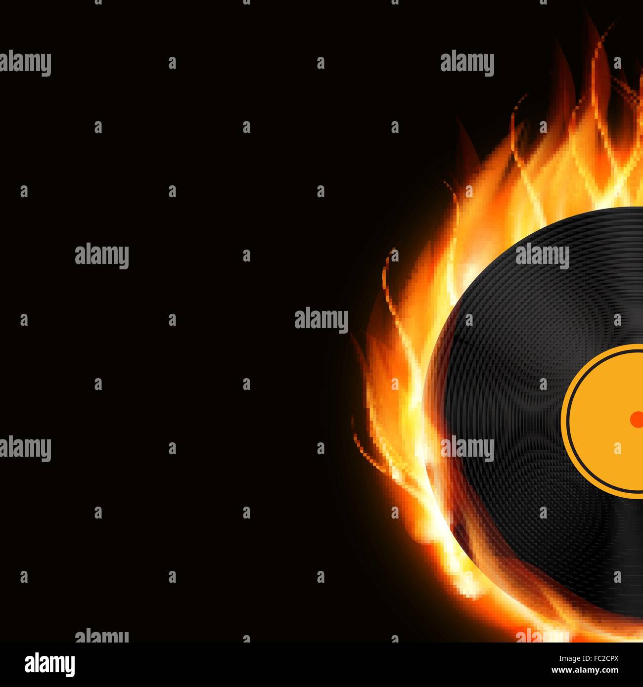 Abstract Music Background with Fire Vector Illustration Stock Vector ...