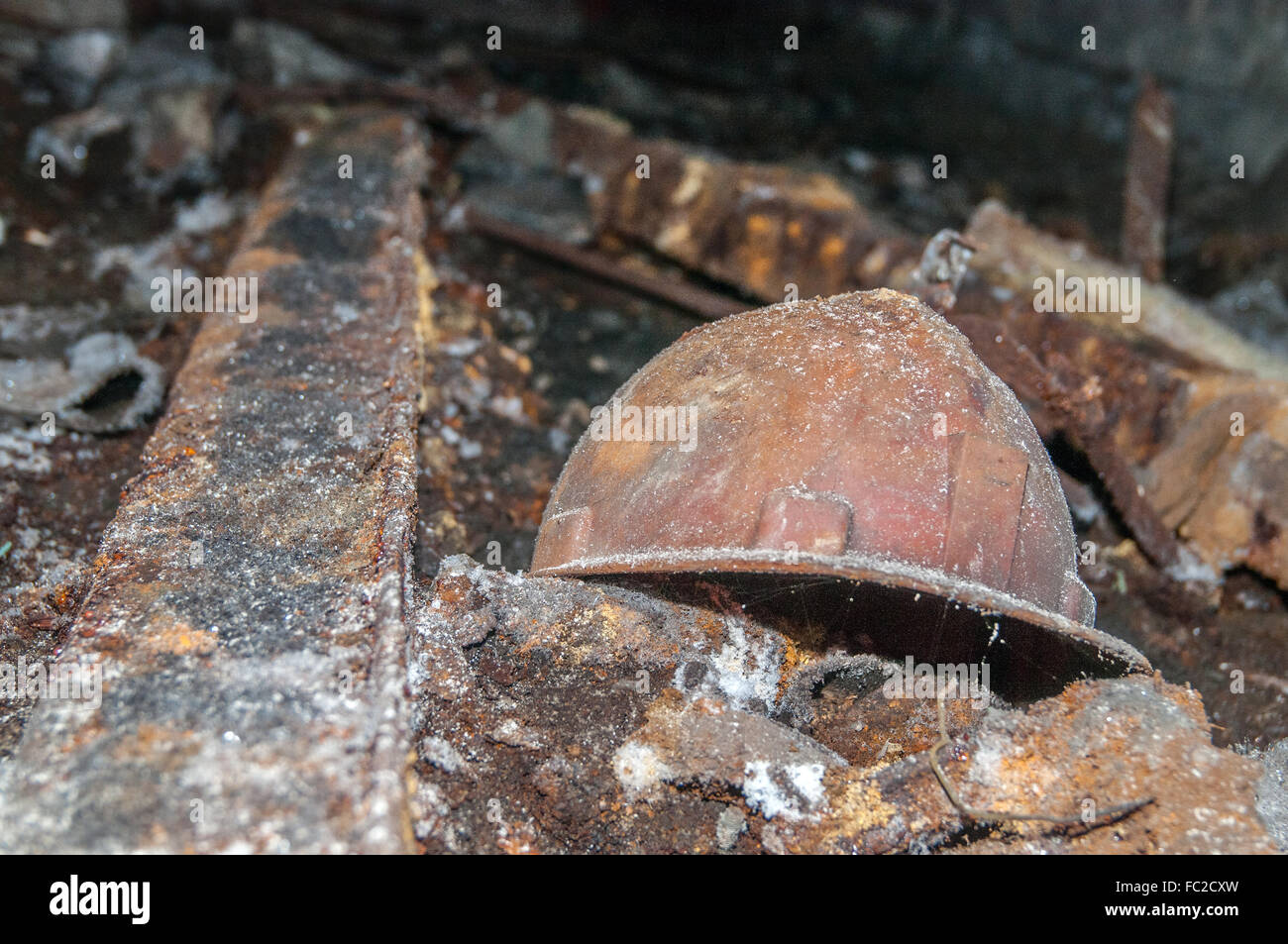 old miner helmet Stock Photo - Alamy