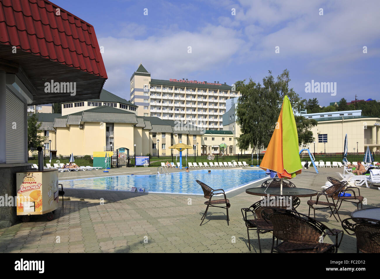 Outdoor pool in the Sanatorium Belokuriha Stock Photo - Alamy