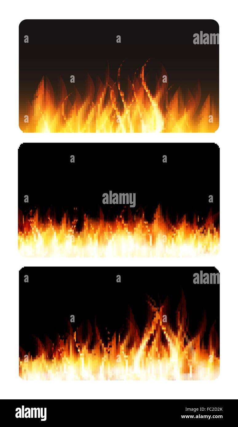 Burning Flame of Fire Banner. Vector Illustration Stock Vector Image ...