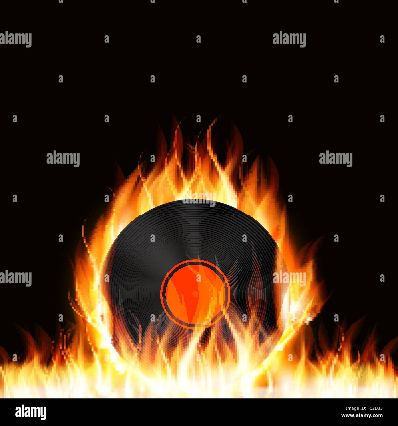 Abstract Music Background with Fire Vector Illustration Stock Vector ...