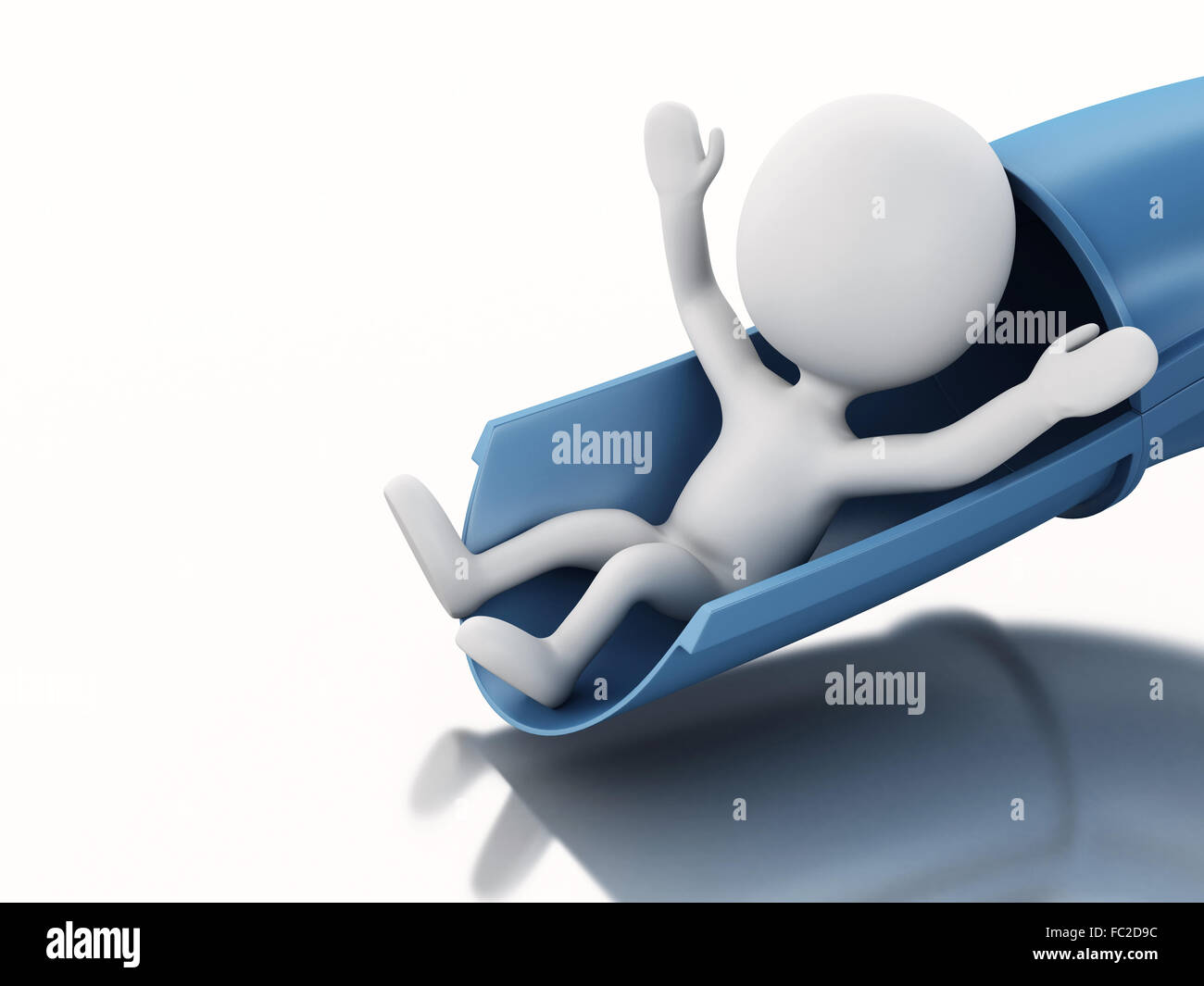 3d white people on water slide. Summer holiday Stock Photo - Alamy