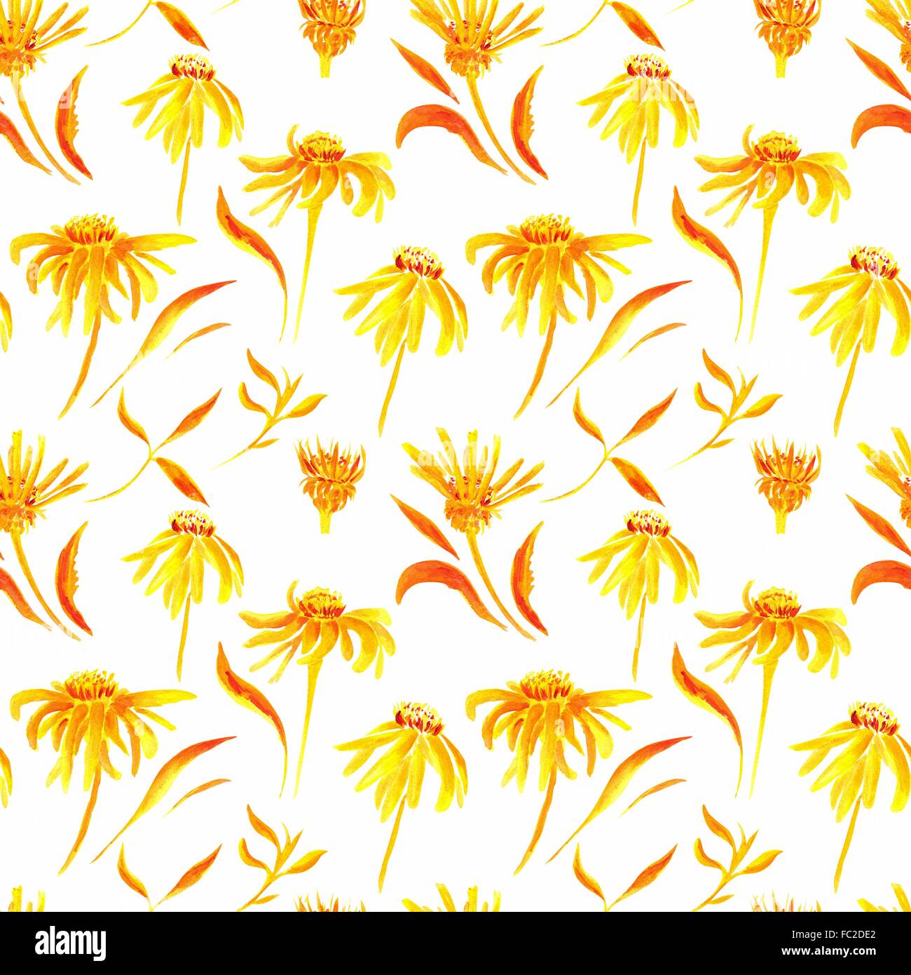 Pattern with flowers and leaves for design Stock Photo - Alamy