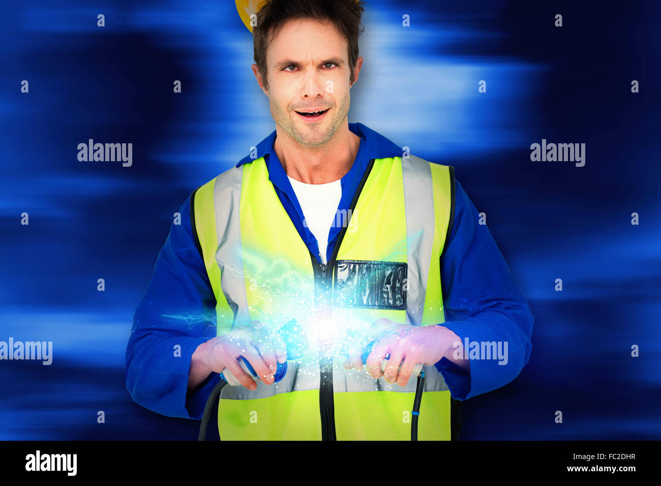Man getting electric shock hi-res stock photography and images - Alamy