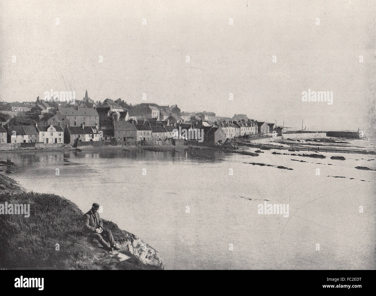 PITTENWEEM. From the west. Scotland, antique print 1895 Stock Photo - Alamy