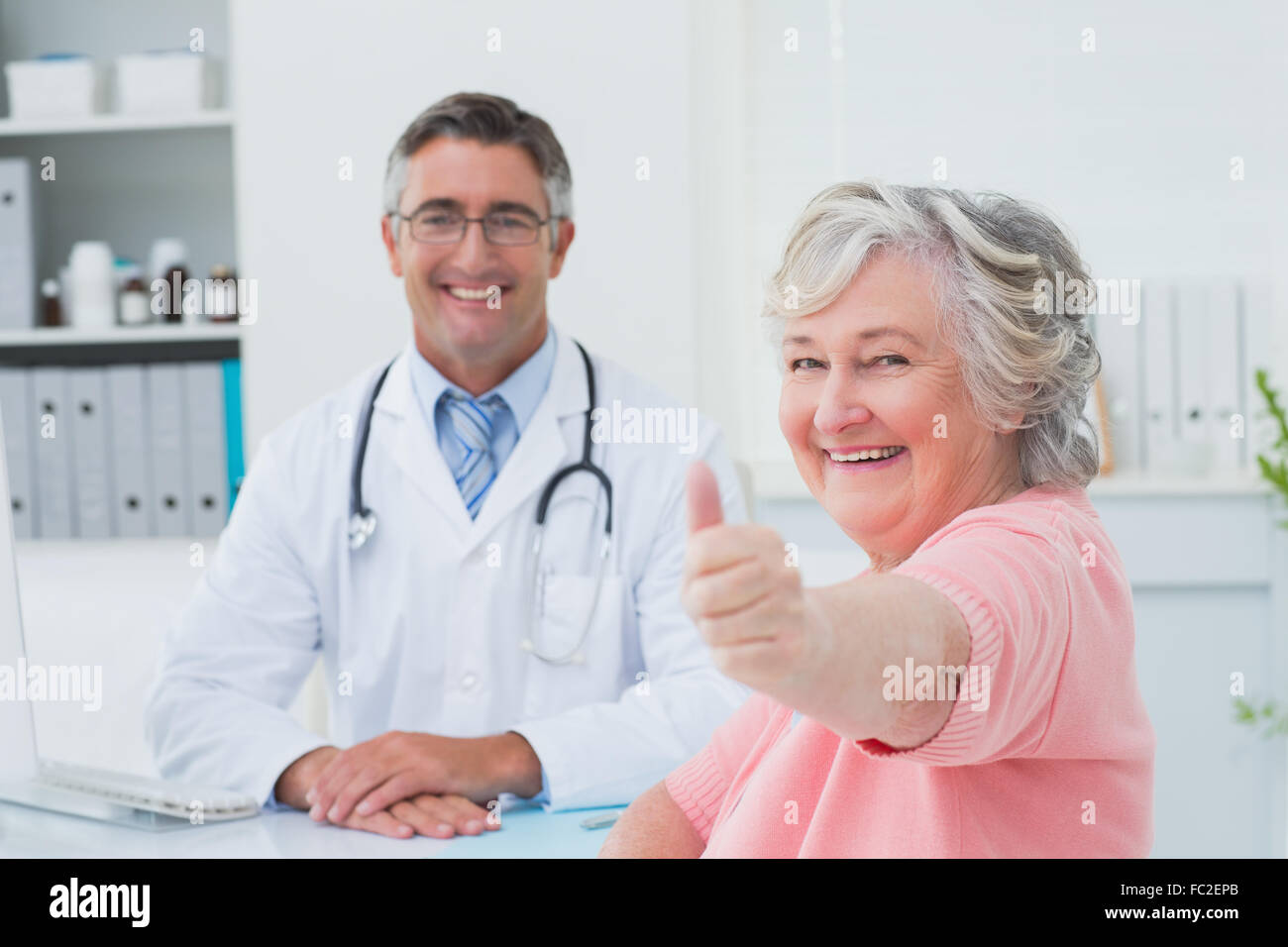 Patient showing thumbs up sign hi-res stock photography and images - Alamy