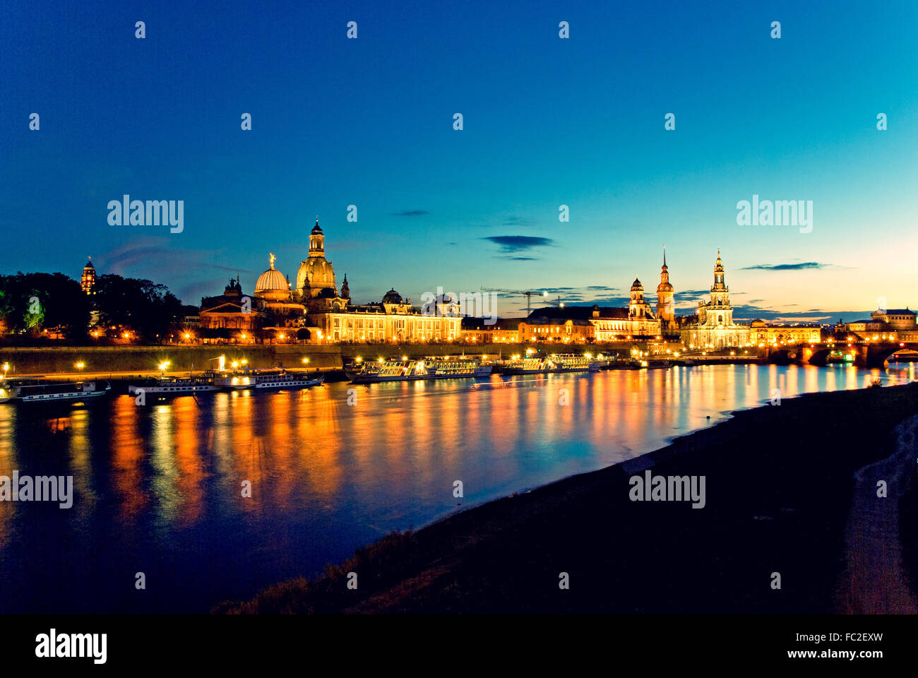 Dresden at night Stock Photo - Alamy