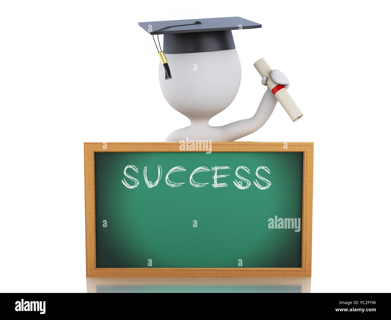 white people graduate with diploma and blackboard Stock Photo - Alamy