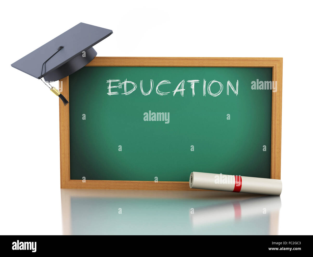 3d blackboard with diploma and graduation cap Stock Photo - Alamy