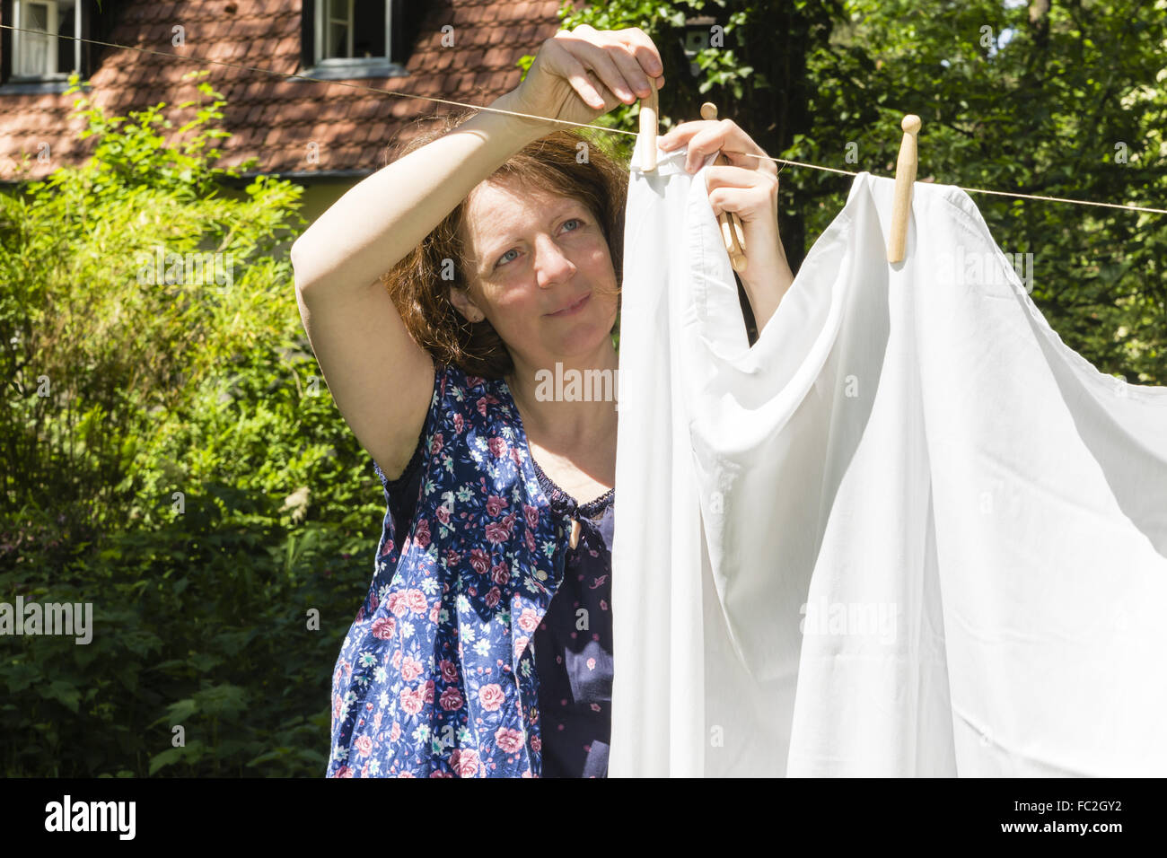 Hanging Up The Wash High Resolution Stock Photography and Images - Alamy