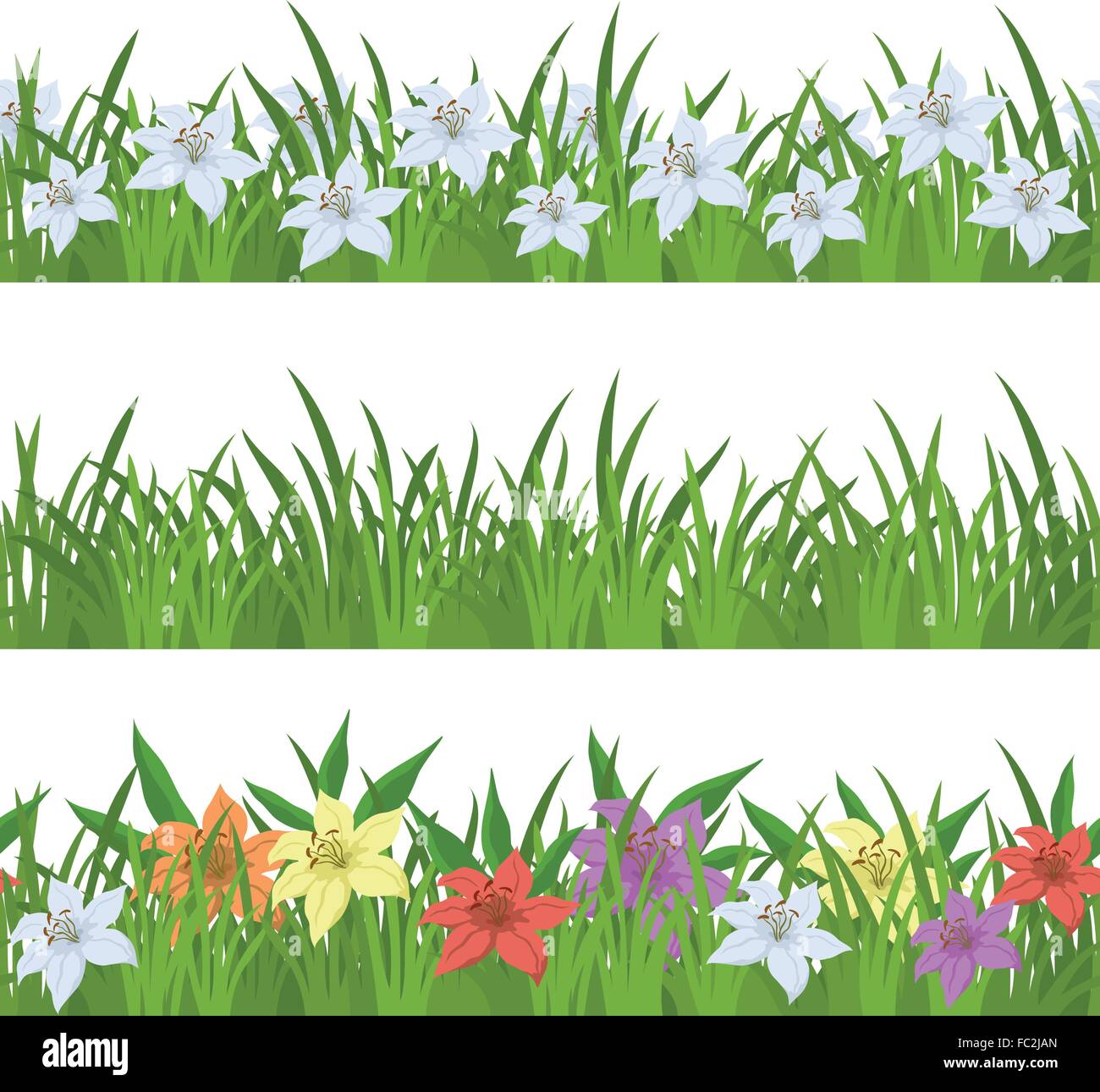 Flowery grass field Stock Vector Images - Alamy