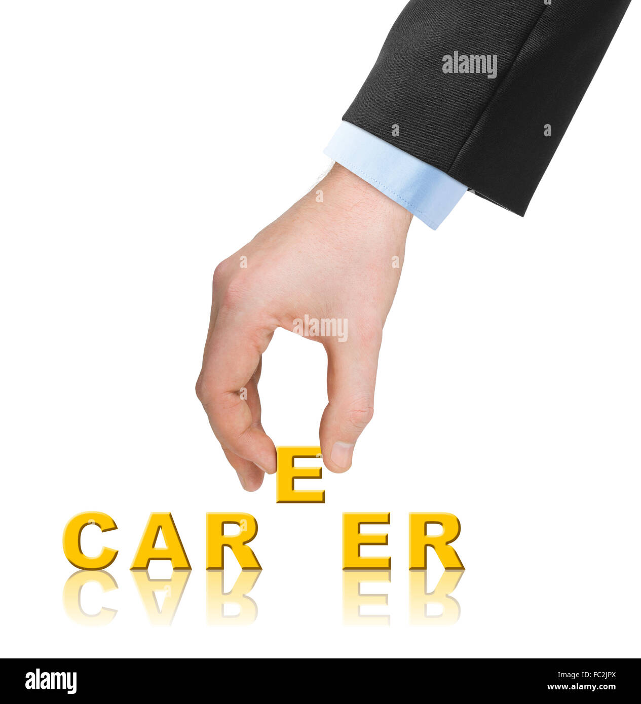 Hand and word Career Stock Photo - Alamy