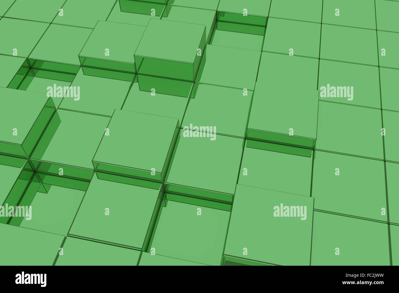 3d rendering of extruded green glass cubes.Illustration Stock Photo - Alamy