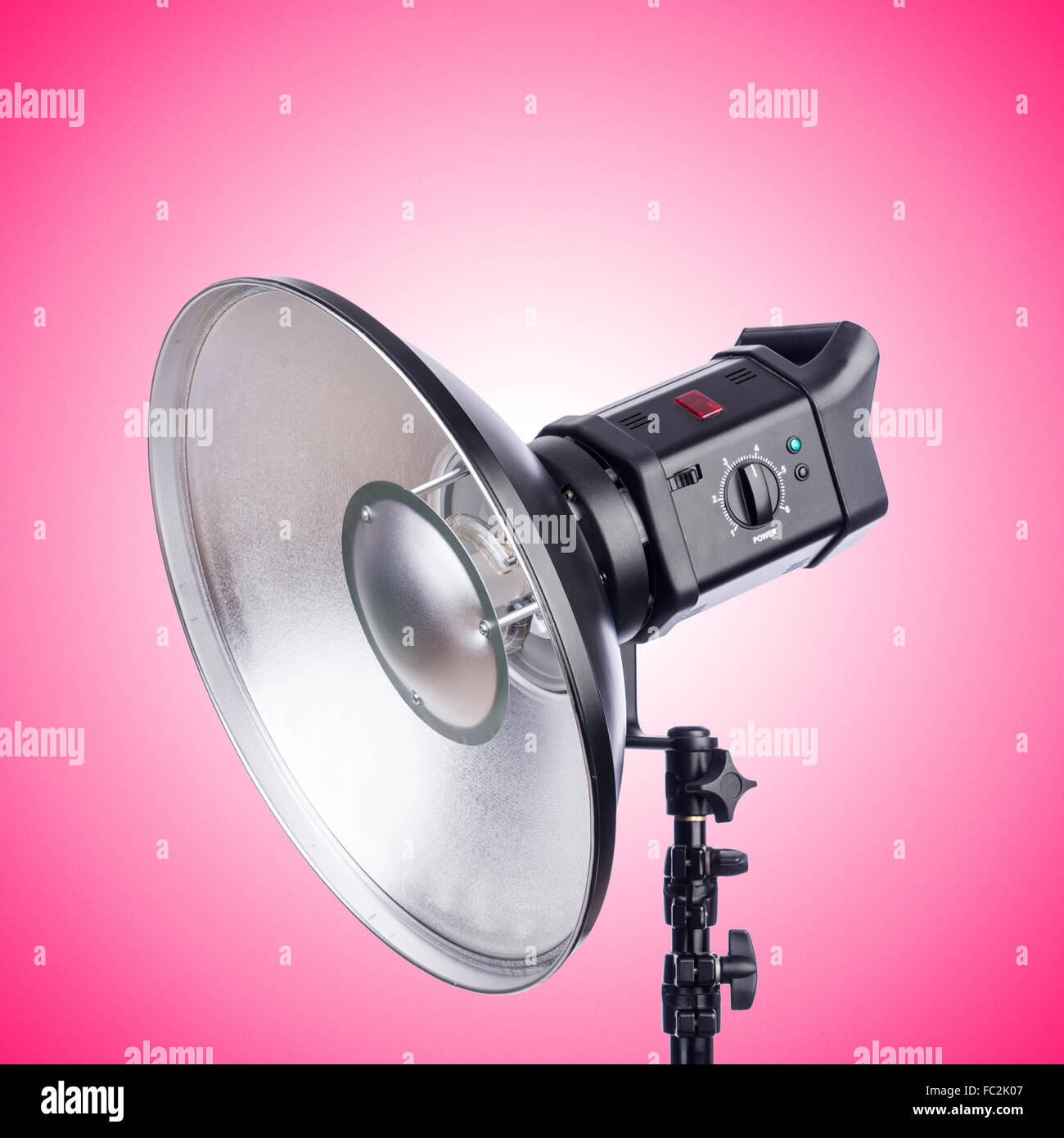 Studio light stand isolated on the white Stock Photo - Alamy