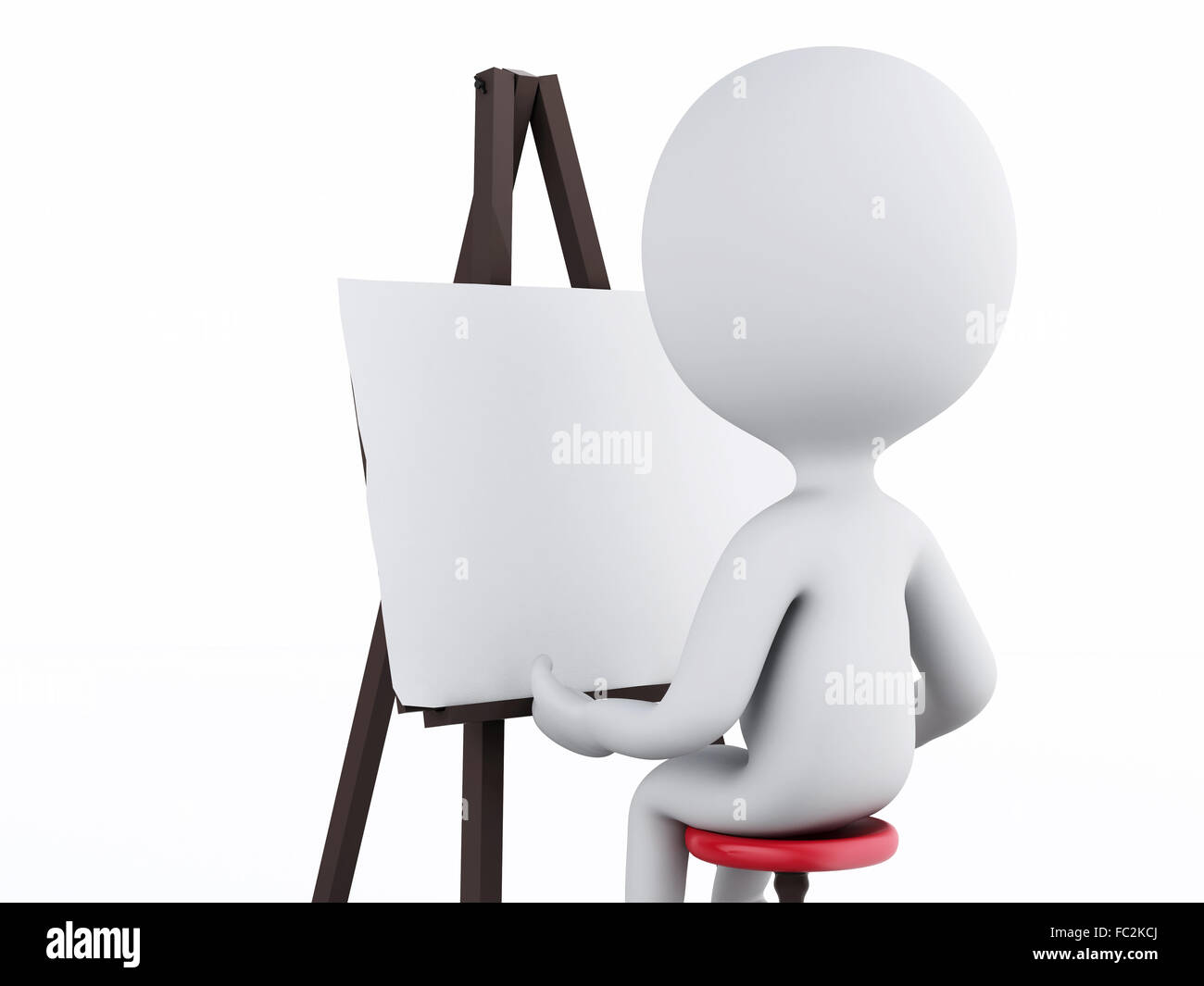 Man drawing cartoon easel Cut Out Stock Images & Pictures - Alamy