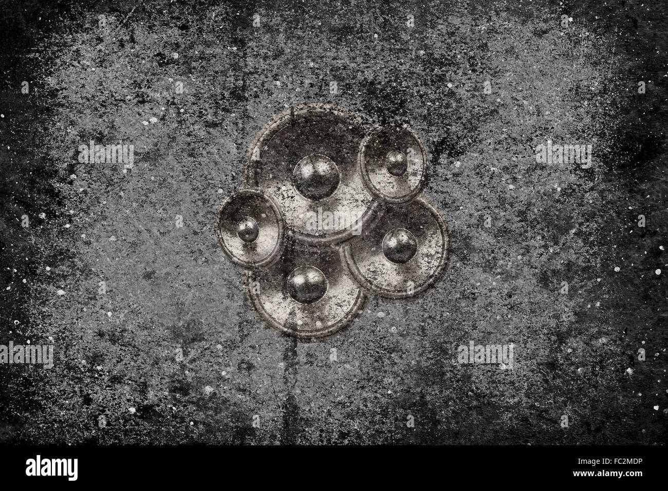 Music speakers on a concrete wall Stock Photo - Alamy