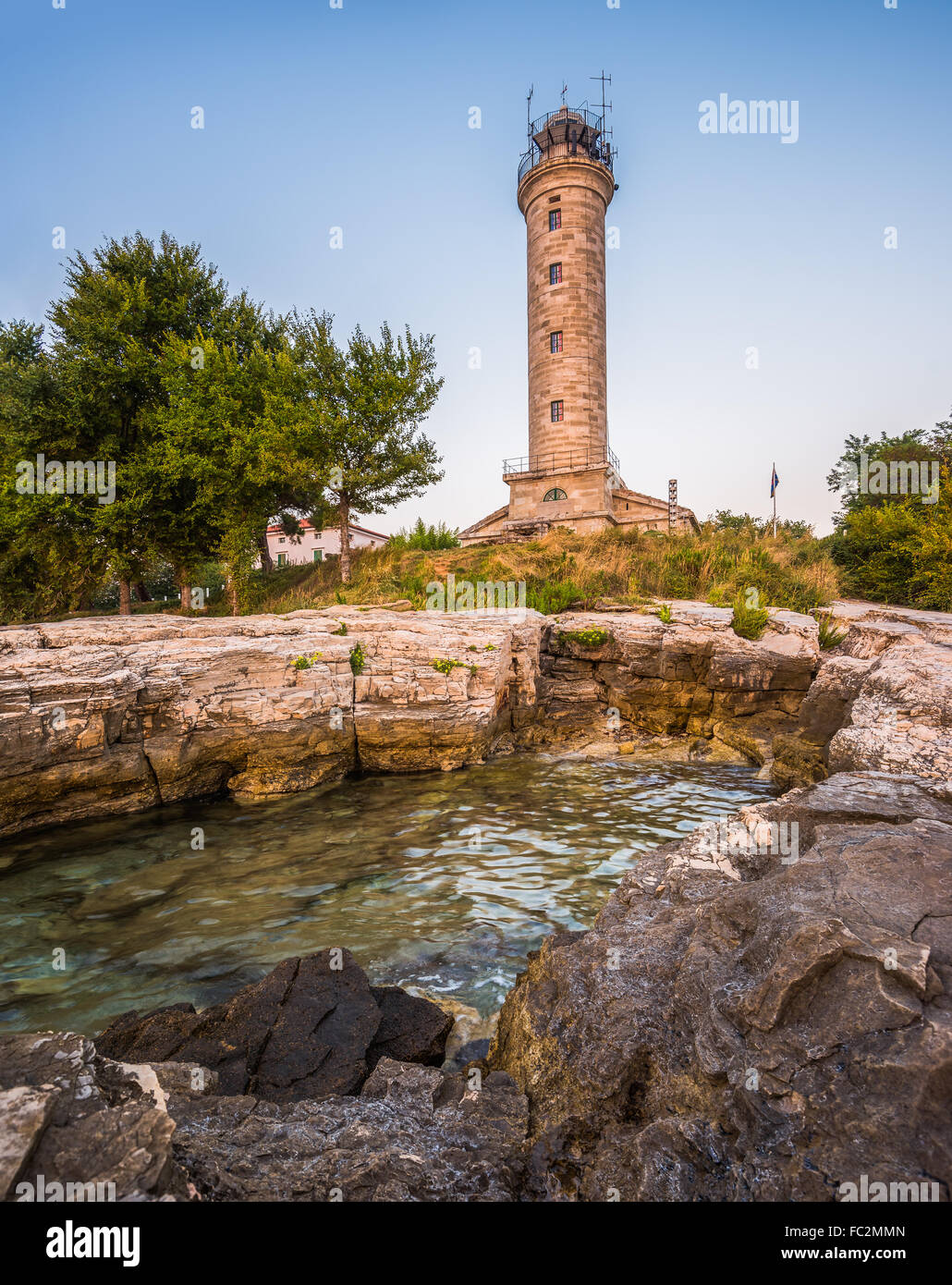 Savudija Lighthouse on the Coast, the Most Western Point of the Balkans ...