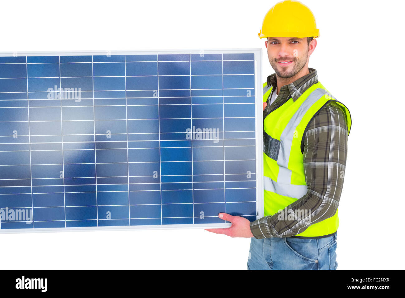 Worker carrying solar panel hi-res stock photography and images - Alamy