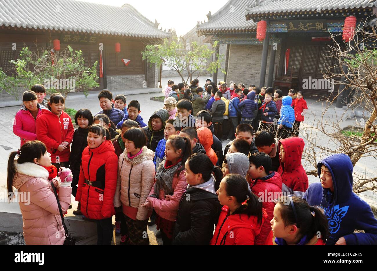 Cangzhou, China's Hebei Province. 20th Jan, 2016. Pupils from Shuguang ...