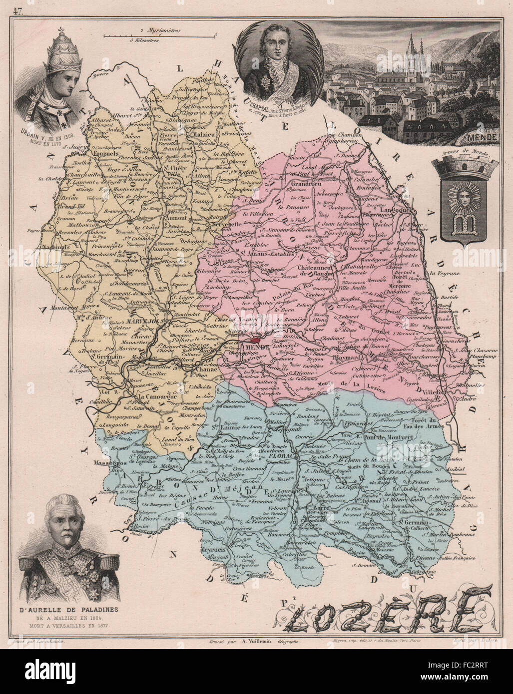 Map of lozere hi-res stock photography and images - Alamy