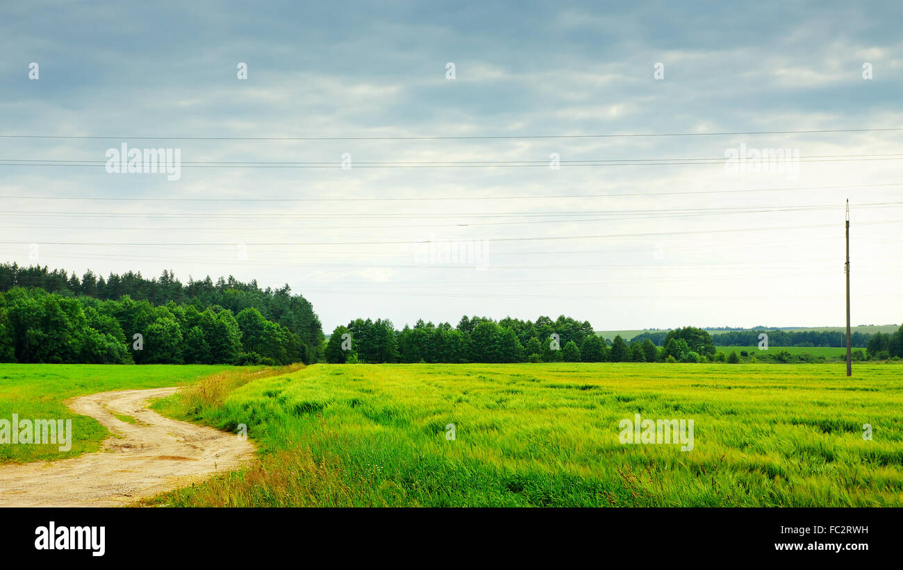 nature rural landscape at cloudy summer day Stock Photo - Alamy