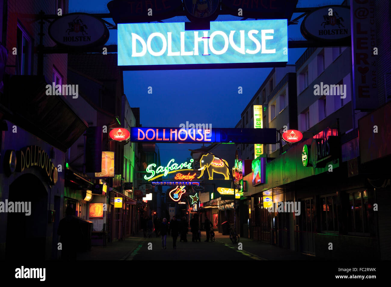 Redlight district St. Pauli, Grosse Freiheit near Reeperbahn, Hamburg ...