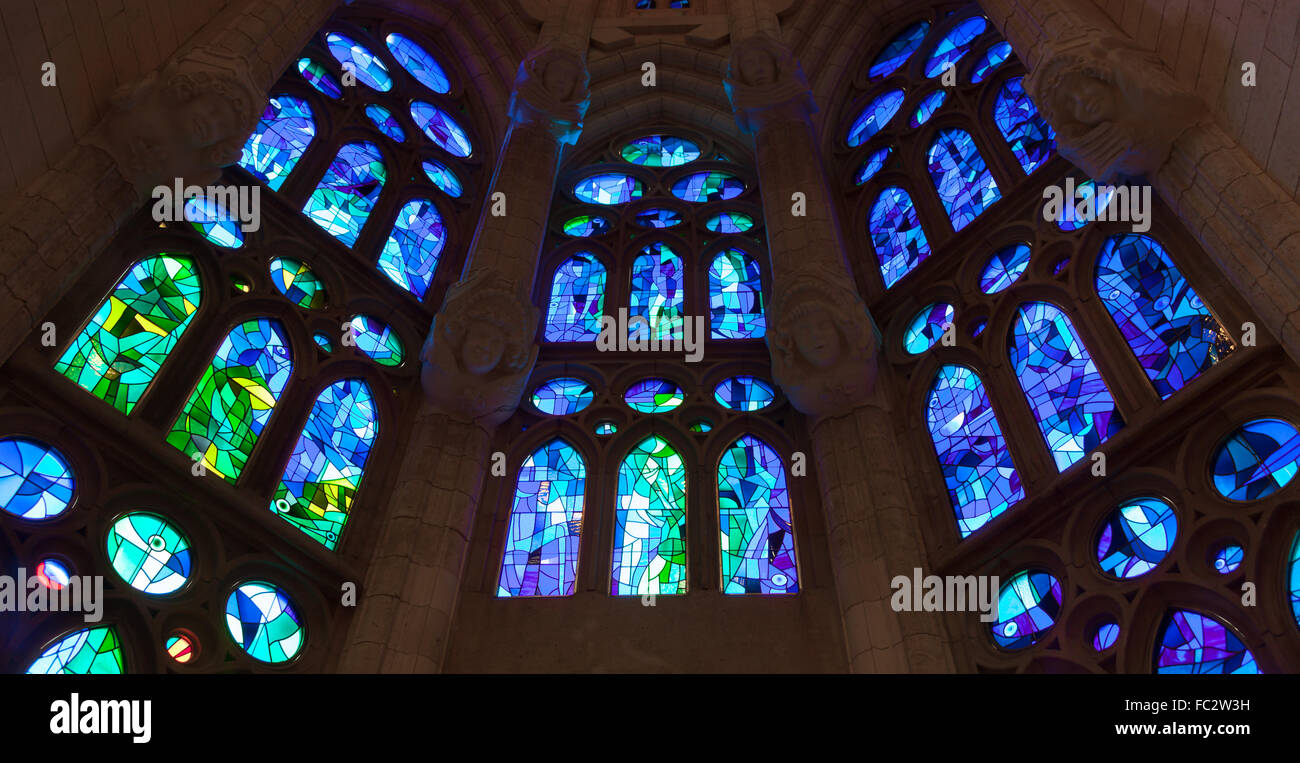 Church windows interior Stock Photo - Alamy