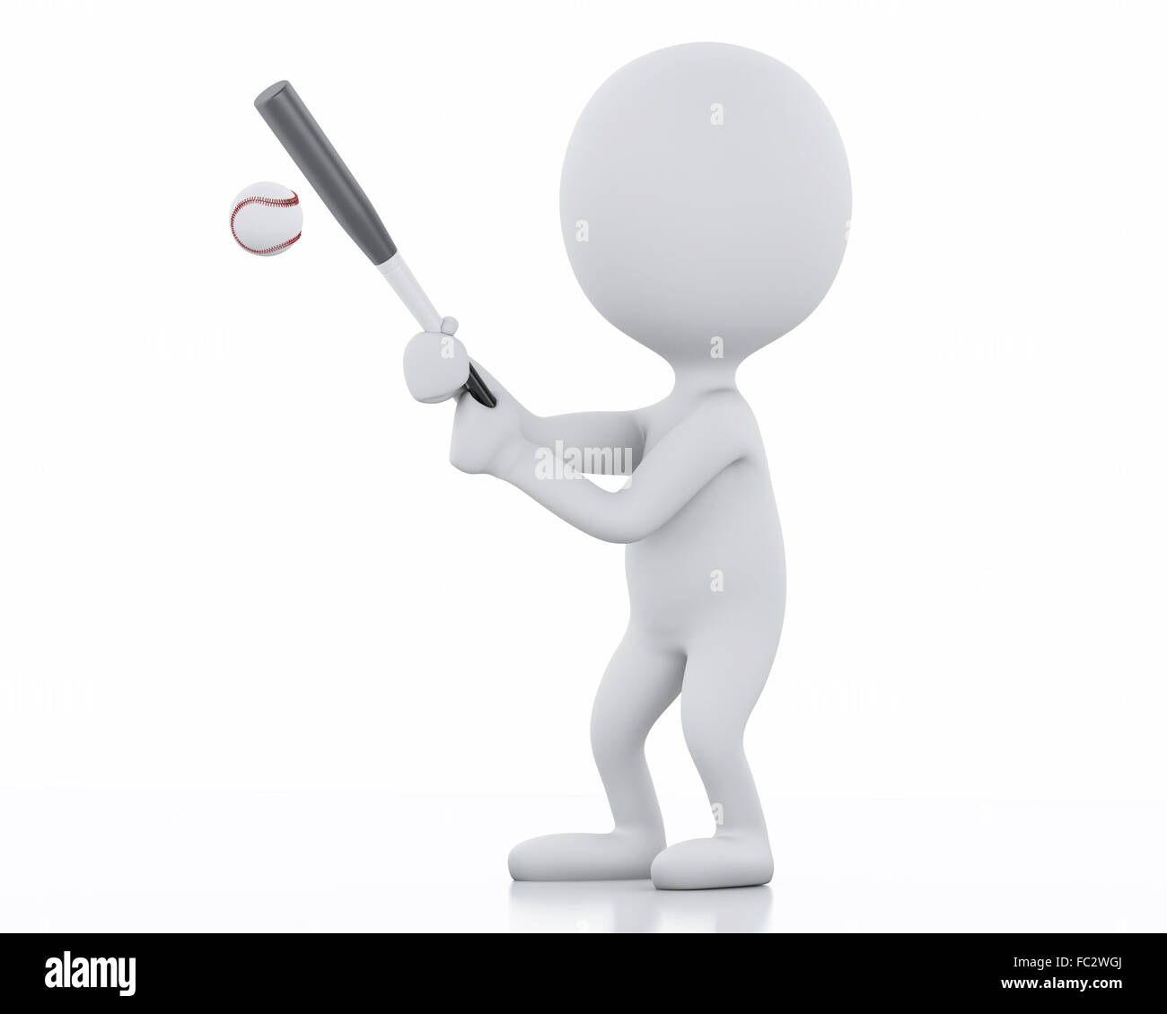 3d white people baseball player Stock Photo - Alamy