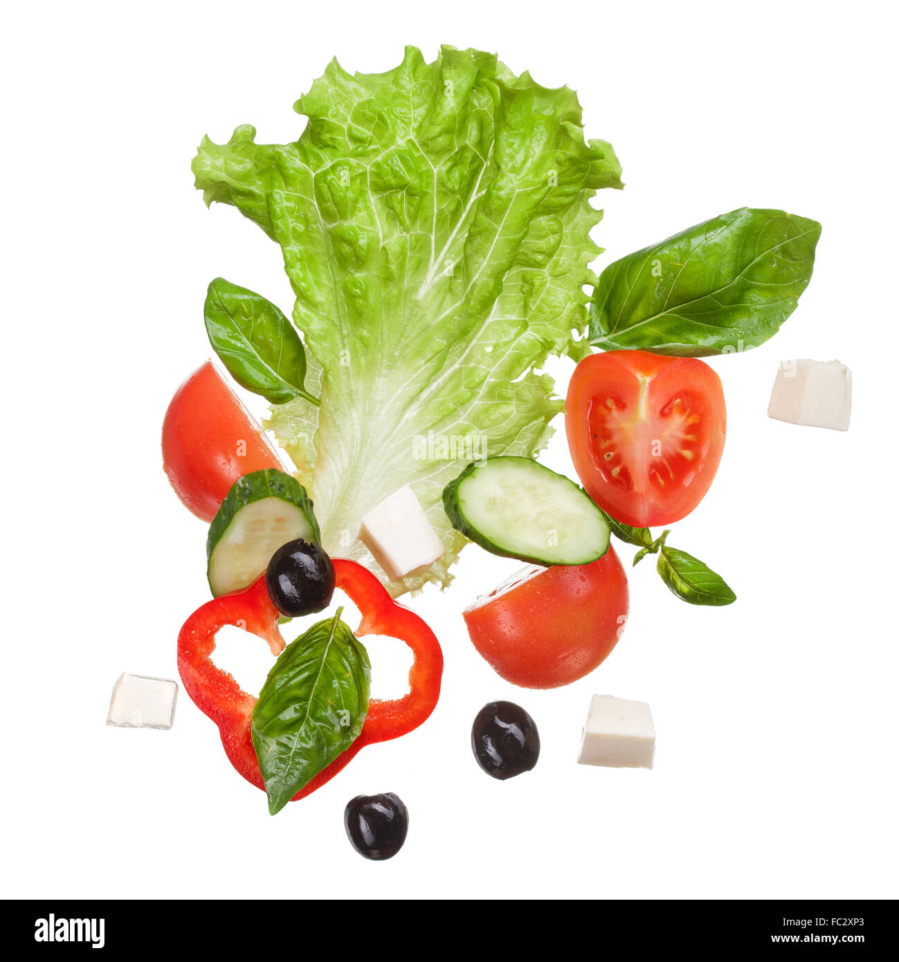salad isolated in white, top view Stock Photo - Alamy