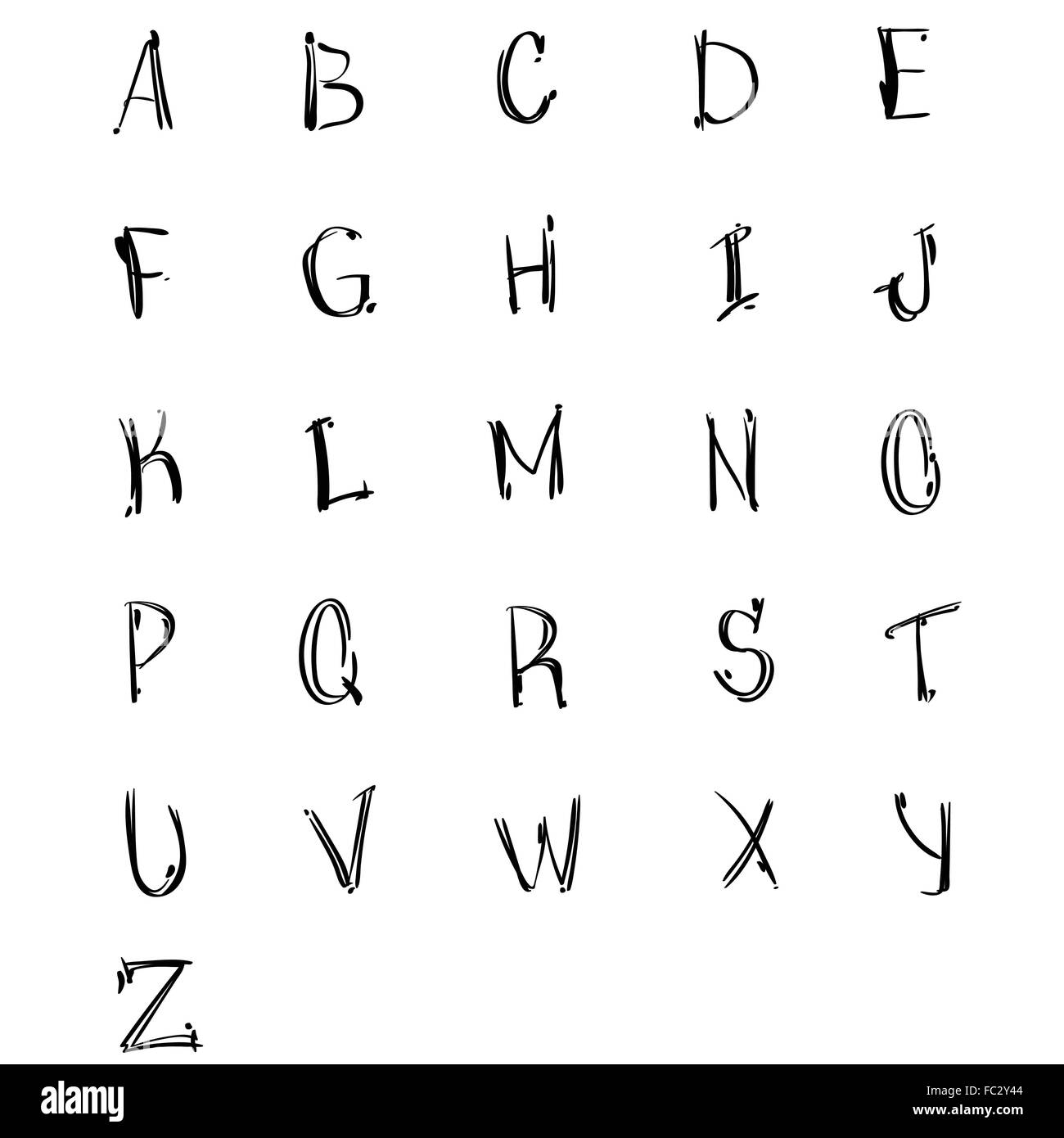 Alphabet Letters Collection Sketch Hand Drawn Stock Vector Image & Art ...