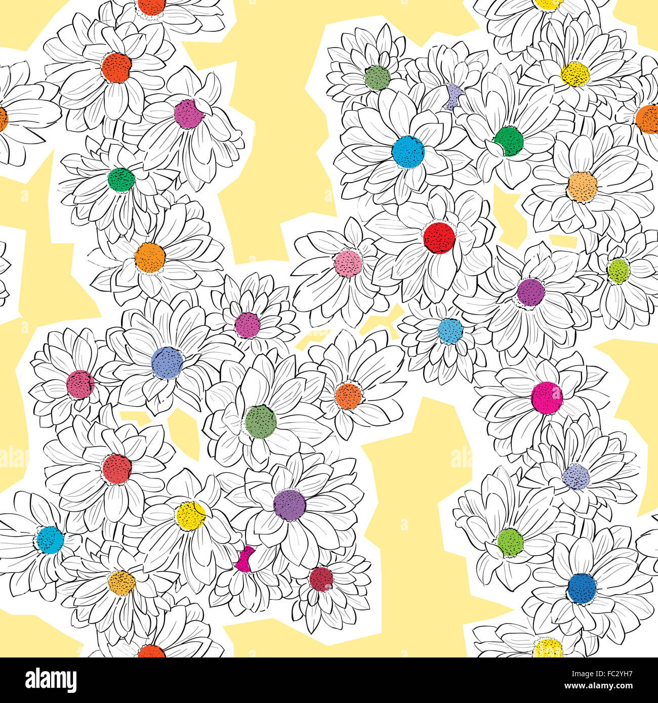 daisy bouquet pattern Stock Photo - Alamy