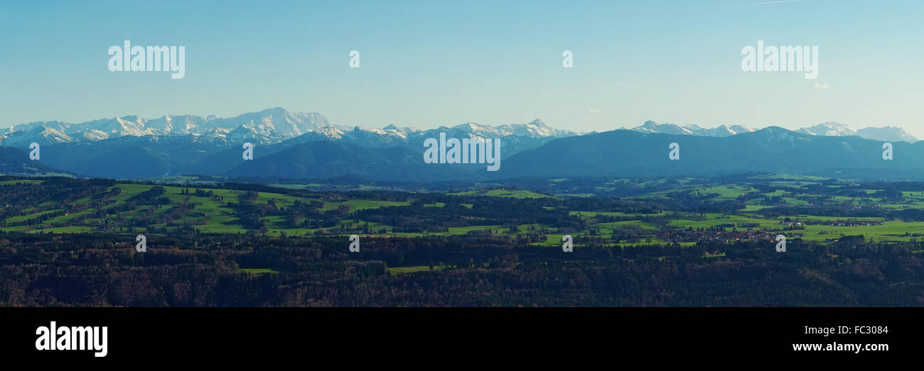 Panoramic view of the Bavarian Alps Stock Photo - Alamy