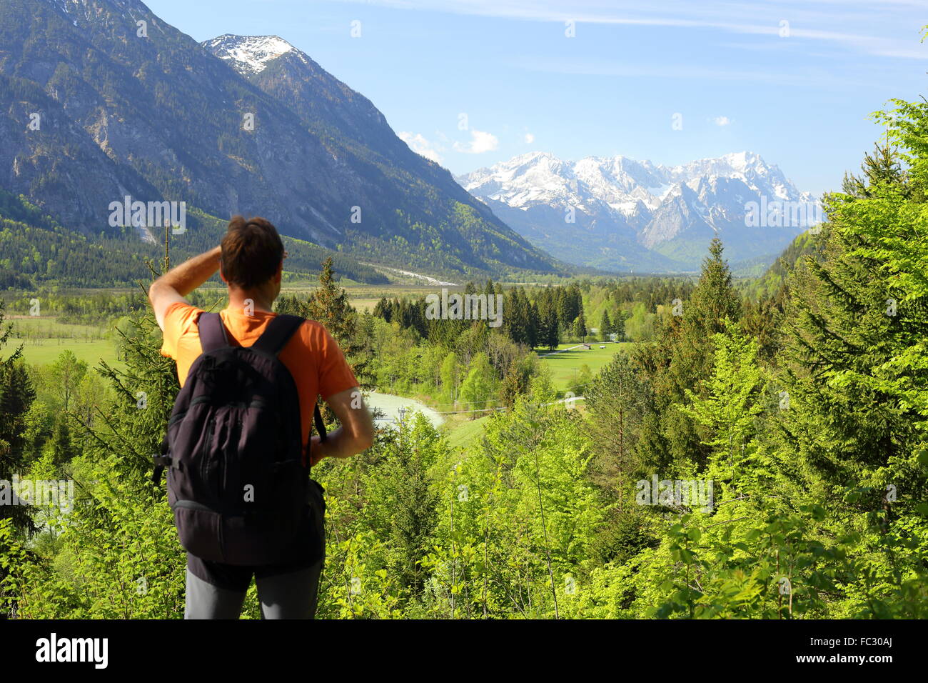 hiker and mountains Stock Photo - Alamy