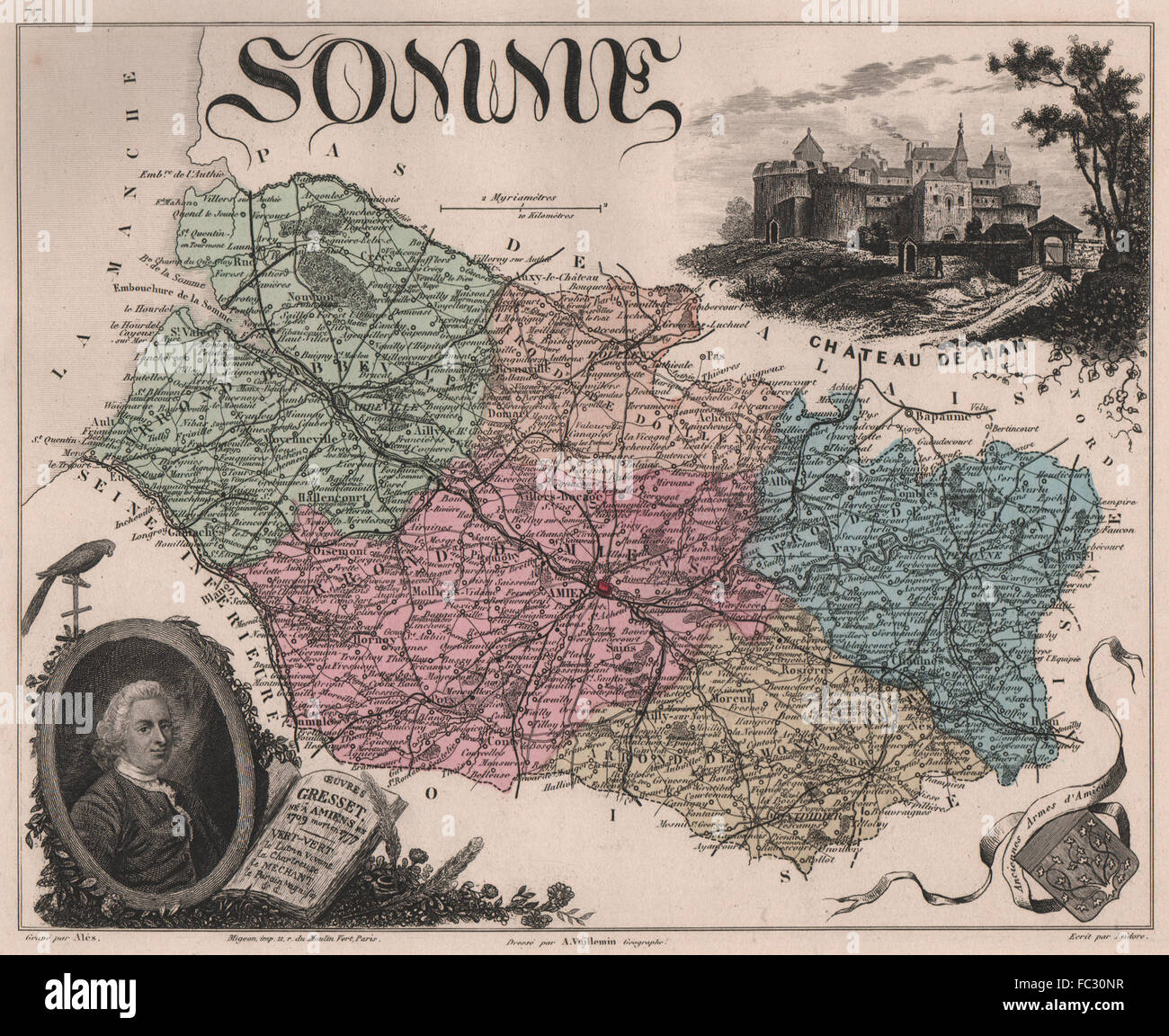 SOMME. Département. Chateau de Ham. Gresset. VUILLEMIN, 1879 antique ...