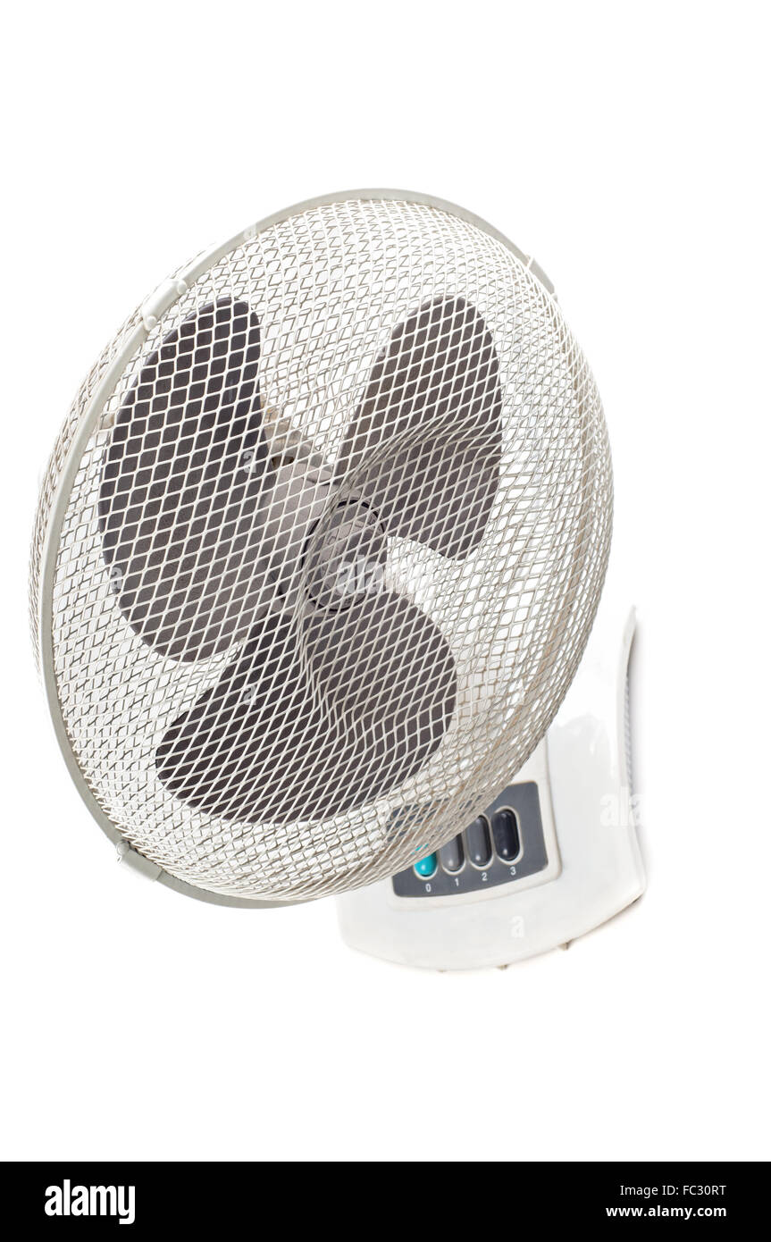 Electric fan on white background Stock Photo - Alamy
