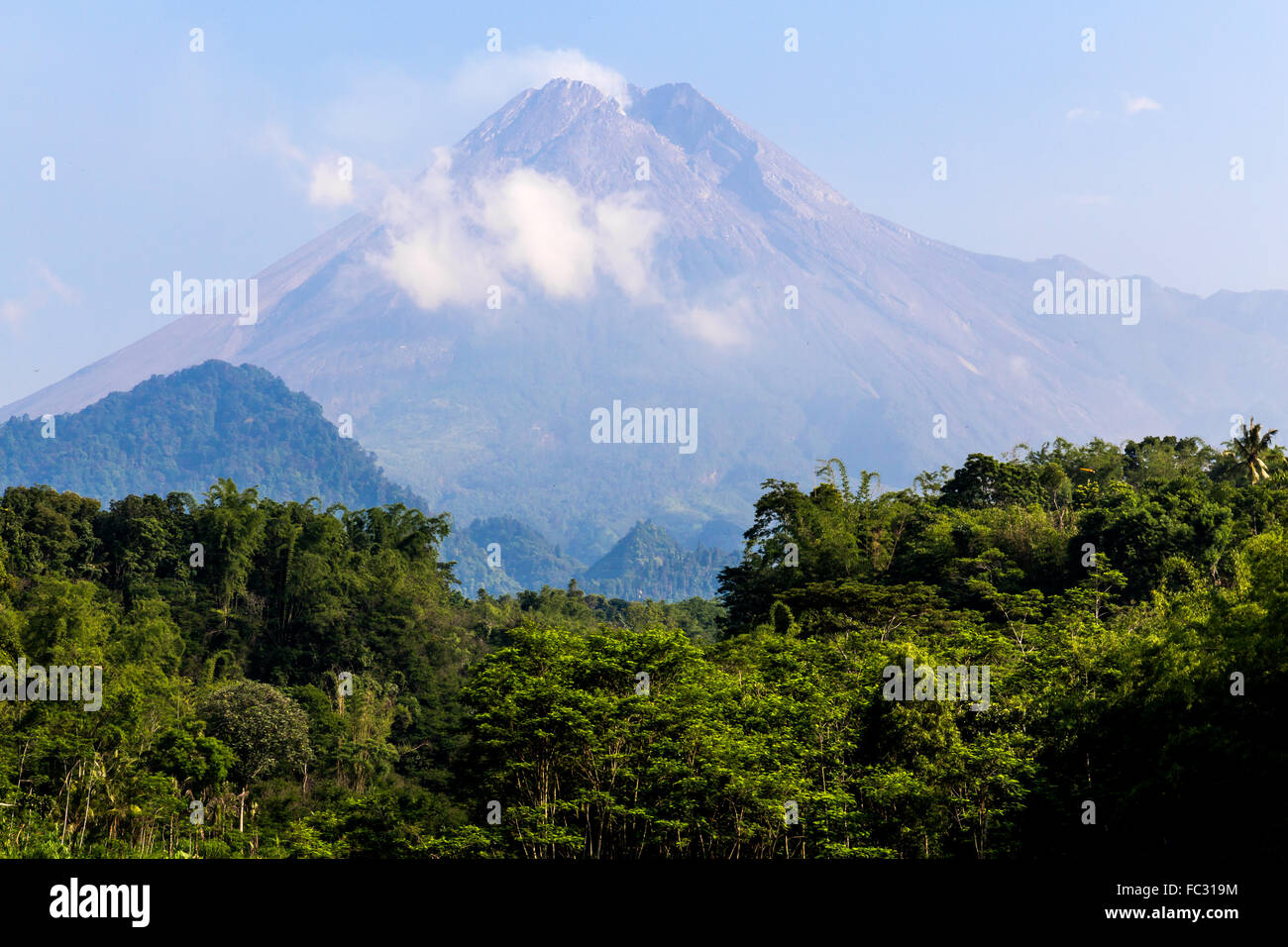 Active Merapi volcano, Mountain of Fire in Java. It is the most active ...