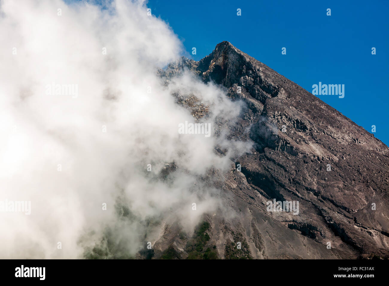 Merapi volcano, Mountain of Fire in Java. It is the most active volcano ...