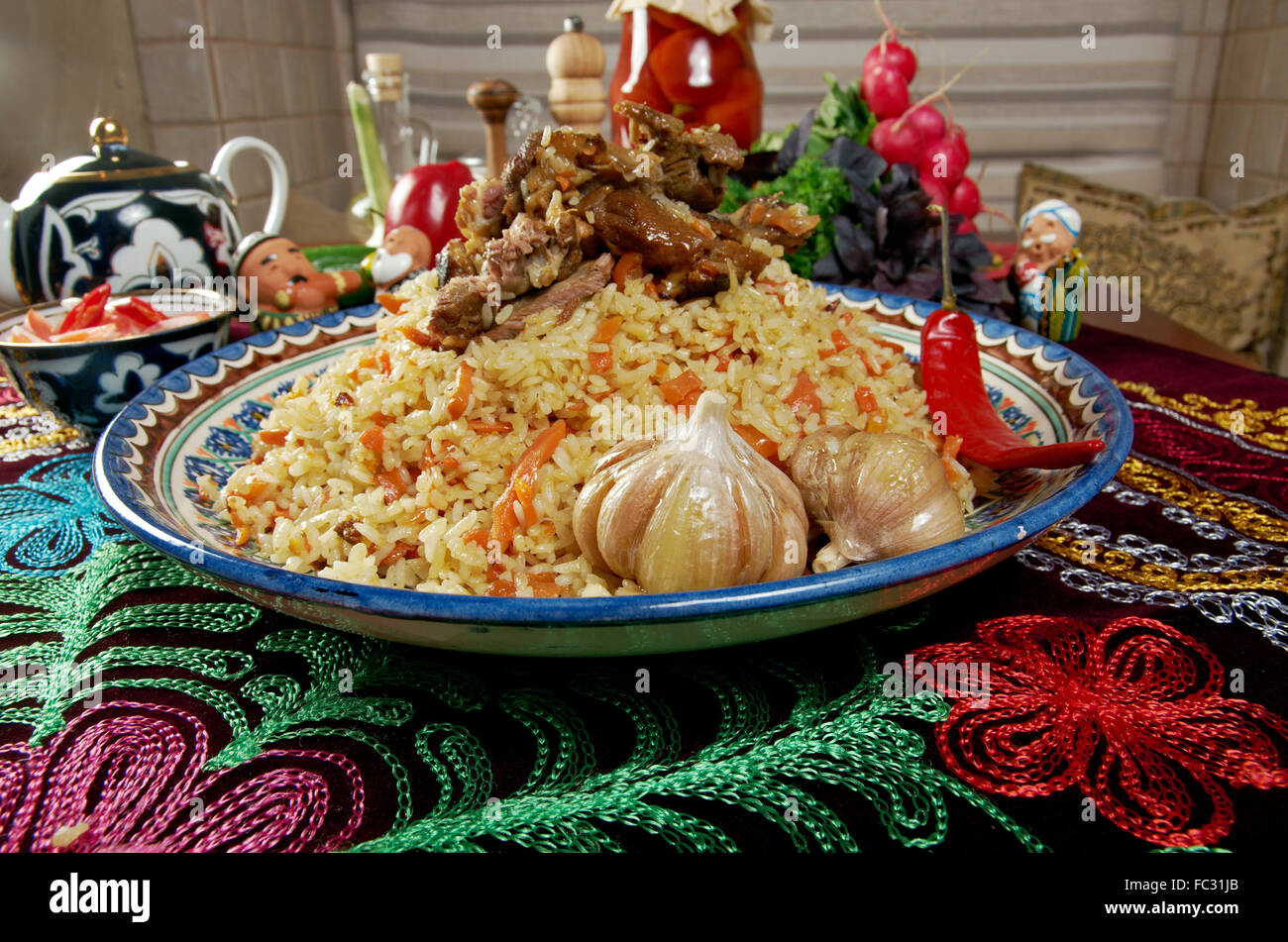 Uzbek pilaf Stock Photo - Alamy