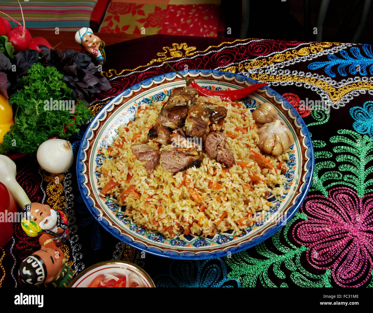 Uzbek pilaf Stock Photo - Alamy