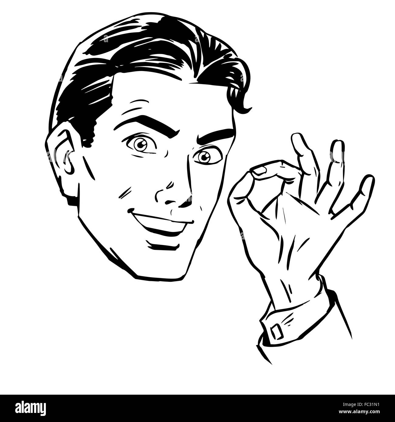 Hand drawing sketch man Black and White Stock Photos & Images - Alamy