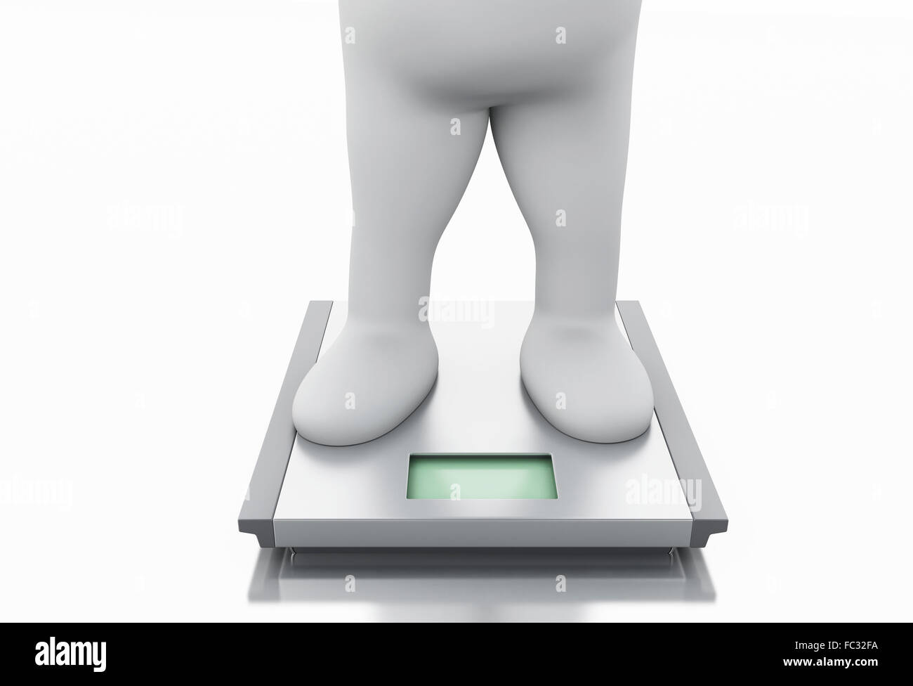 3d white people with overweight and scale Stock Photo - Alamy