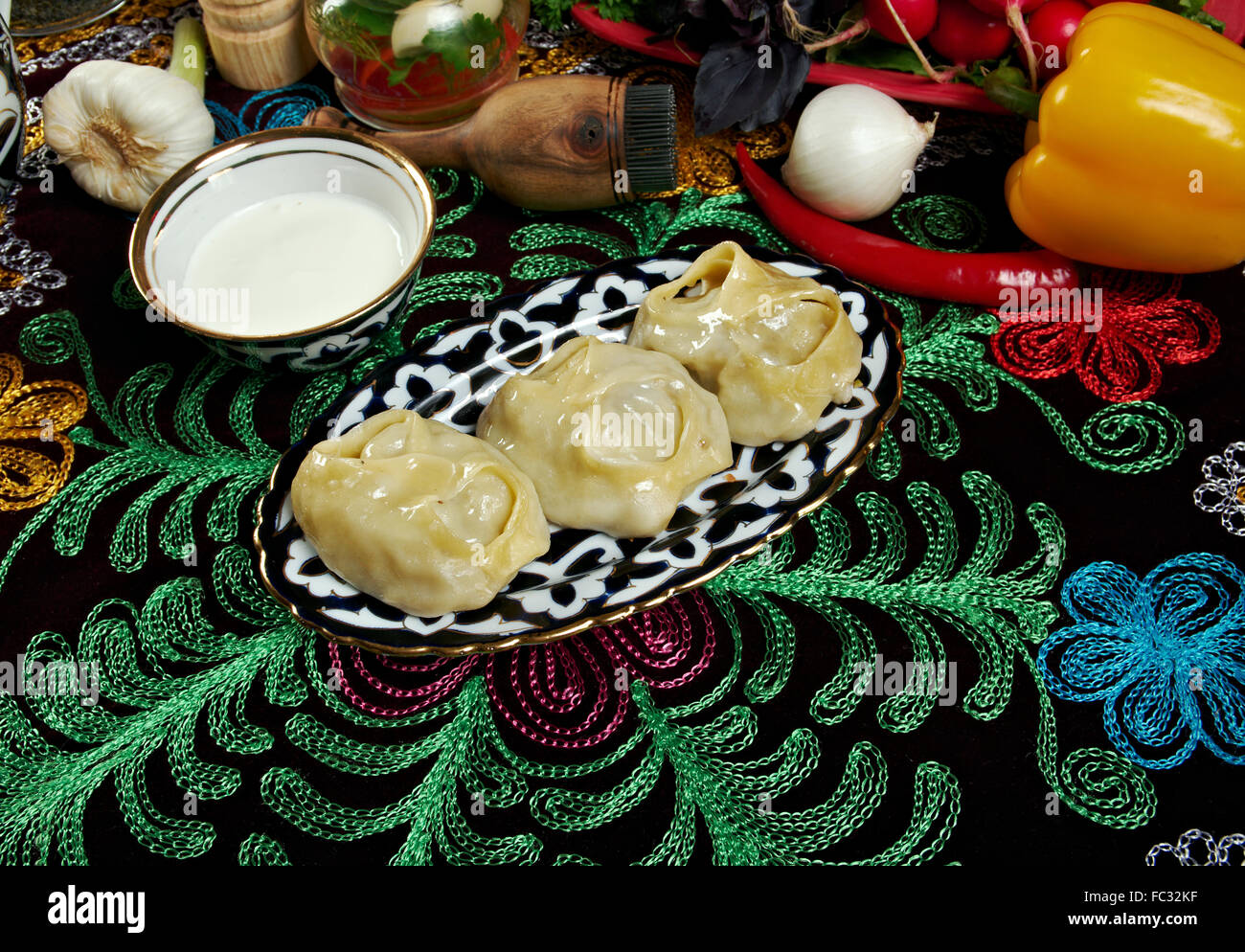 Uzbek manti Stock Photo - Alamy