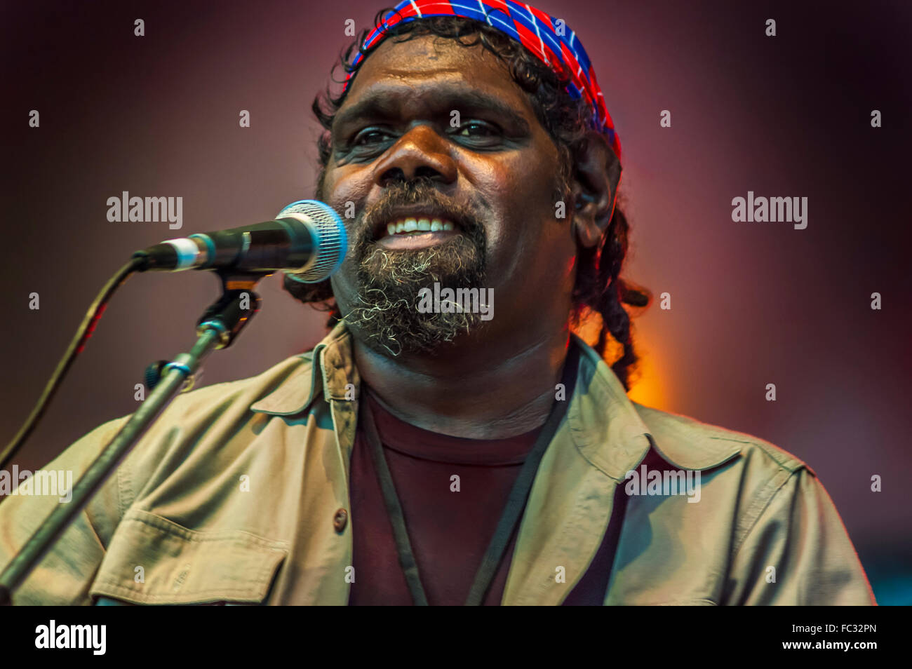 Aboriginal band playing at the Melbourne Festival 2006, Alexandra ...