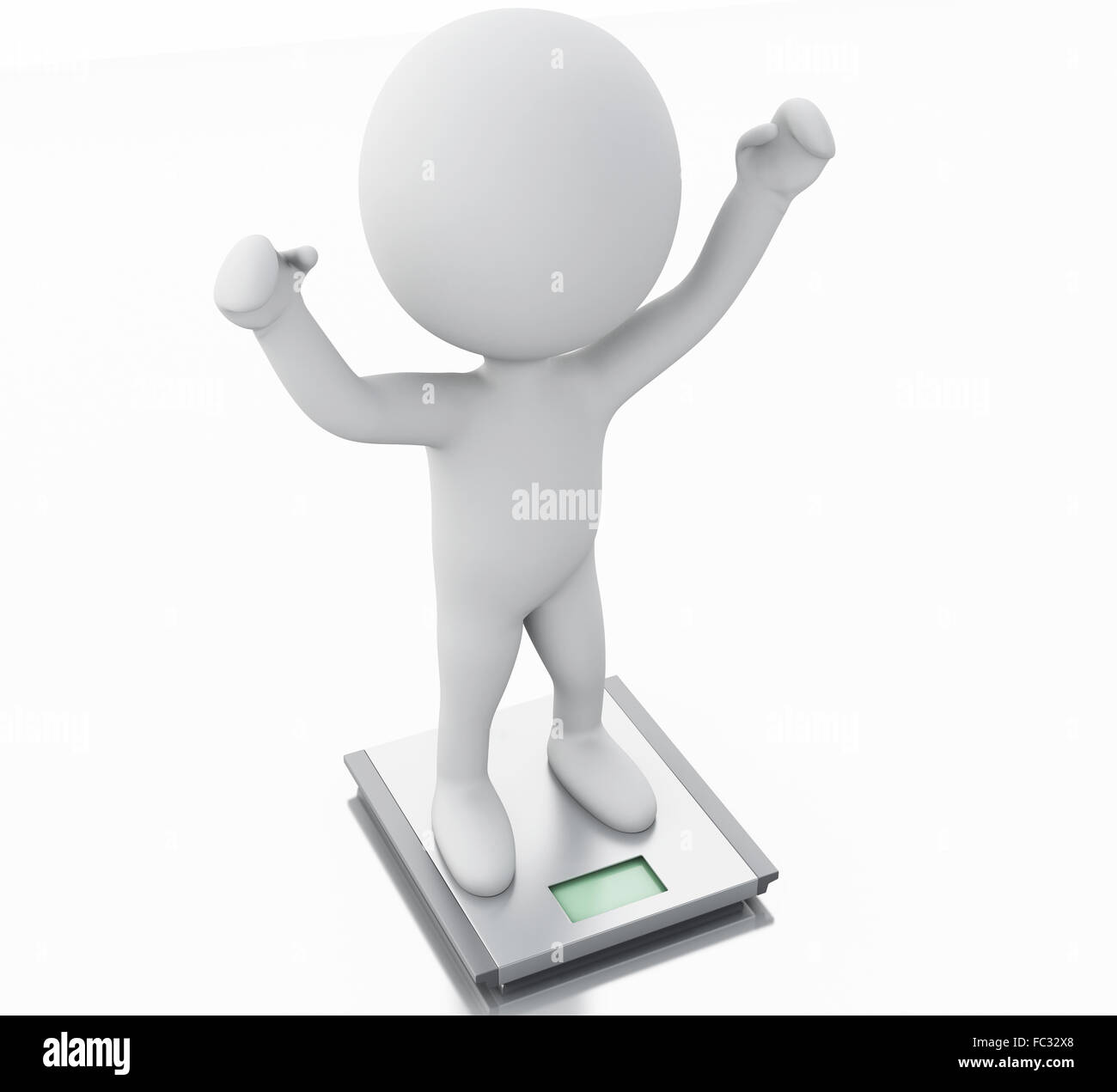 3d white people overweight scale hi-res stock photography and images ...