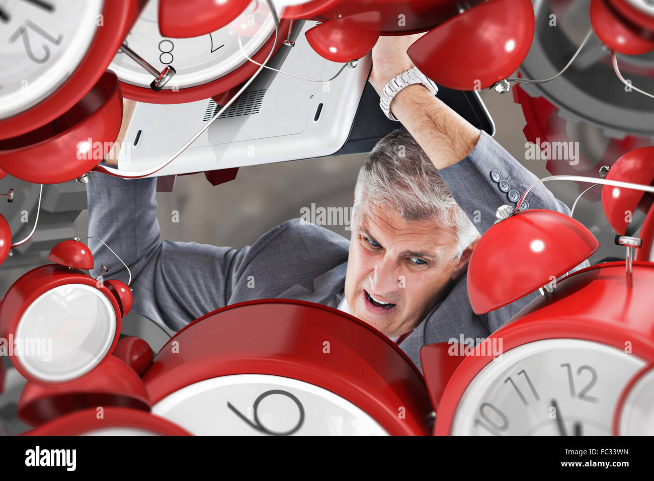 Businessman smashing computer hi-res stock photography and images - Alamy